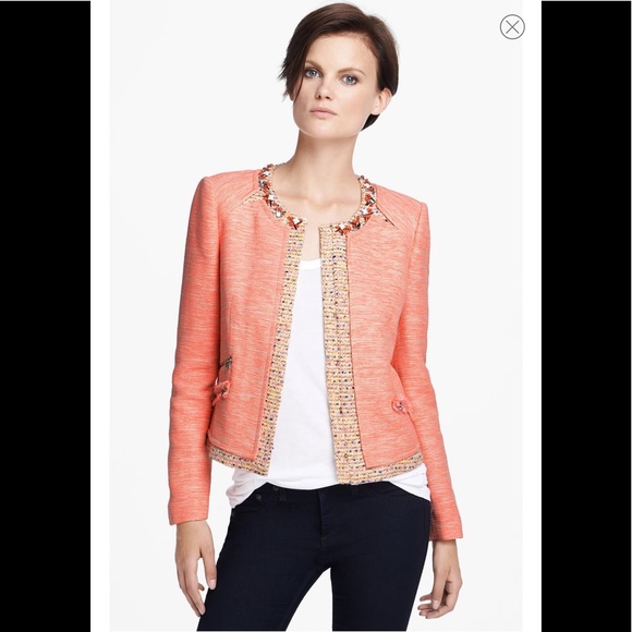 McGinn | Jackets & Coats | Mcginn Maria Beaded Collar Jacket Tweed ...